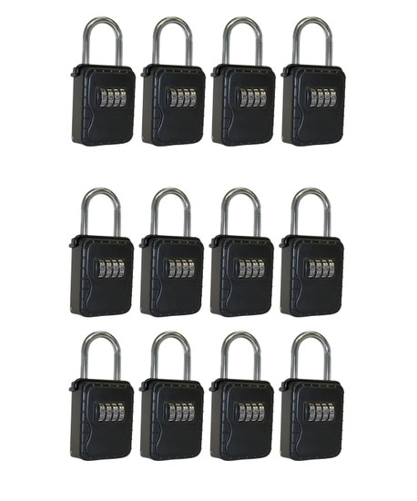 12-Pack Vault Locks 3200 Lock Box 4-Digit Numeric Key Storage Lockbox ...